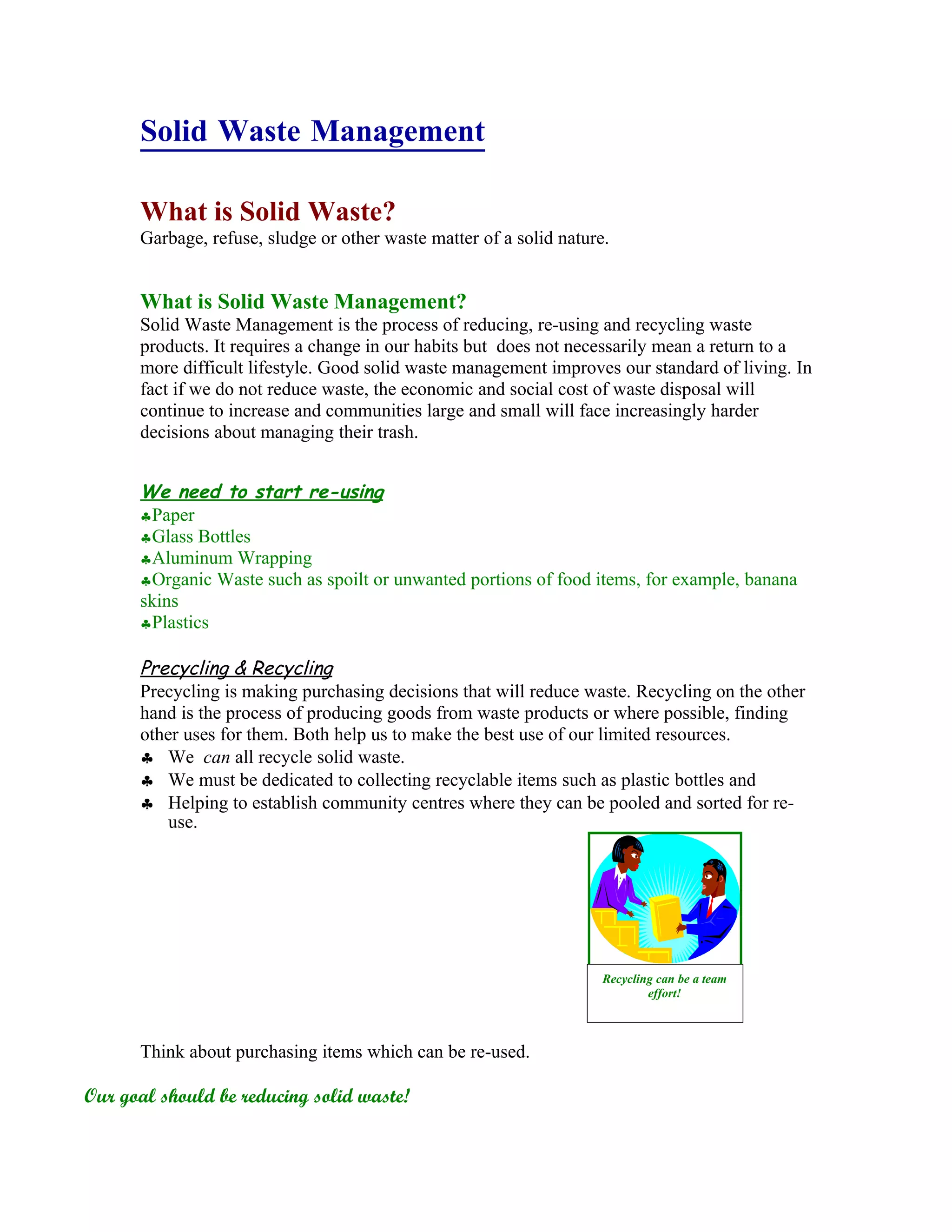 Solid Waste Management | DOC