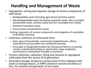 Regulatory Requirements of Solid Waste Management, Indian Context | PPTX