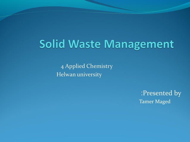 Solid waste management | PPT