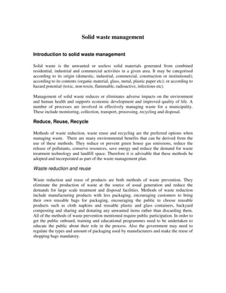 Solid waste management | PDF