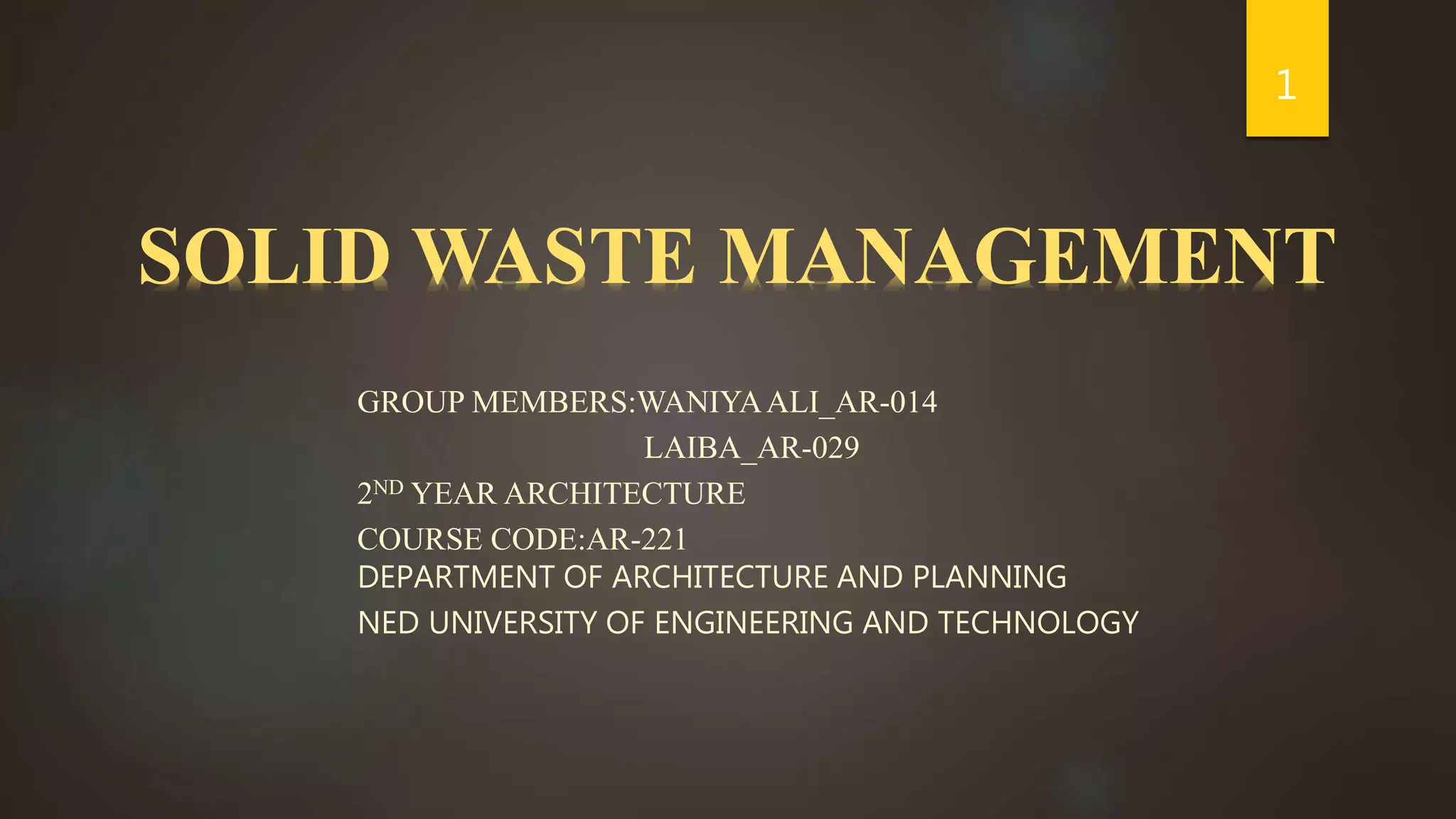 Solid waste management | PPT
