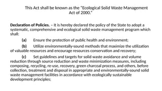 a presentation for solid waste management | PPTX | Environmental ...