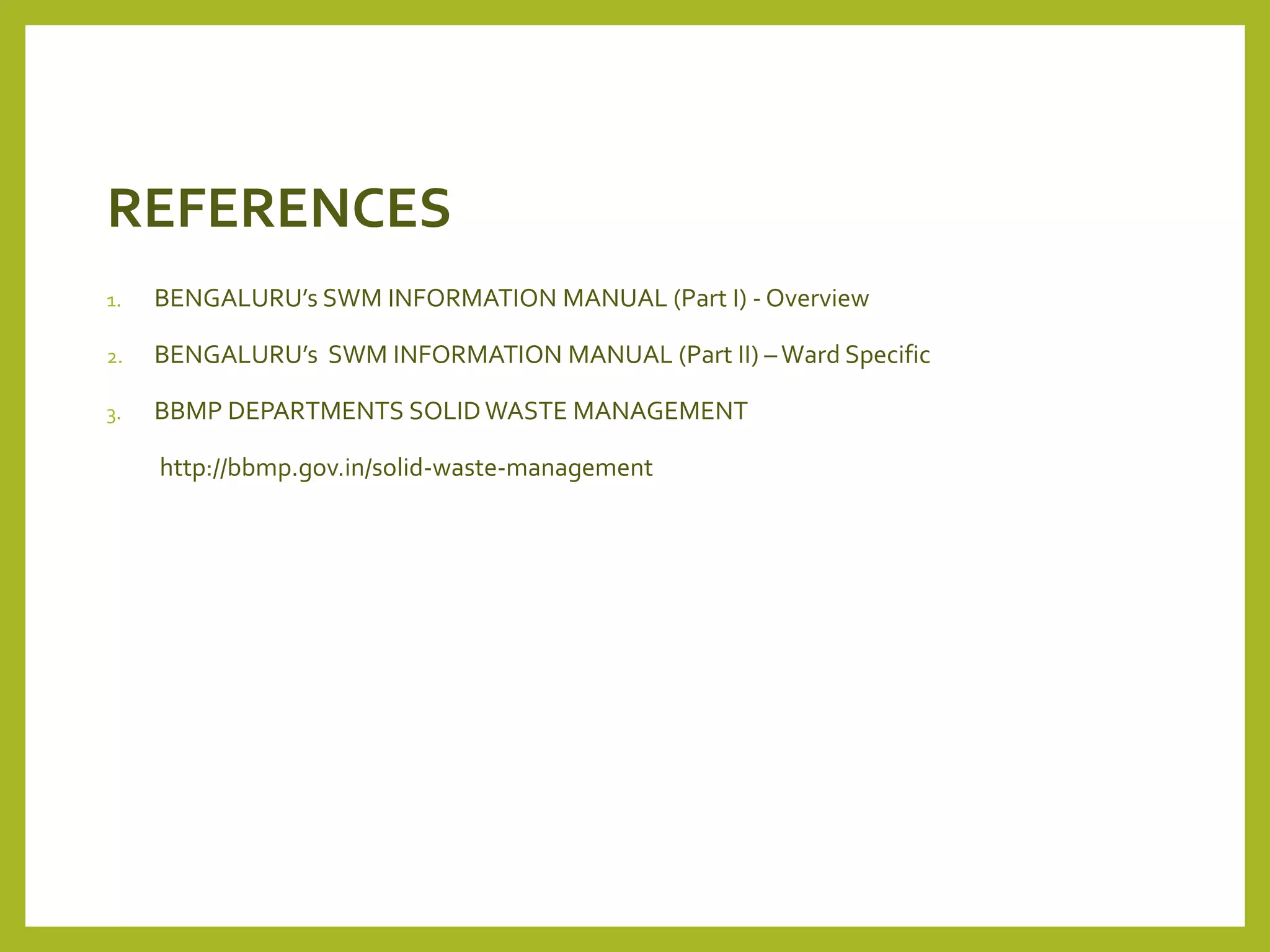 Solid Waste Management BENGALURU | PPTX