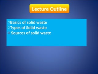 Solid waste Management 1 | Civil Engineering | Environmental ...