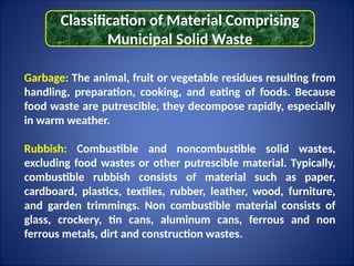 Solid waste Management 1 | Civil Engineering | Environmental ...