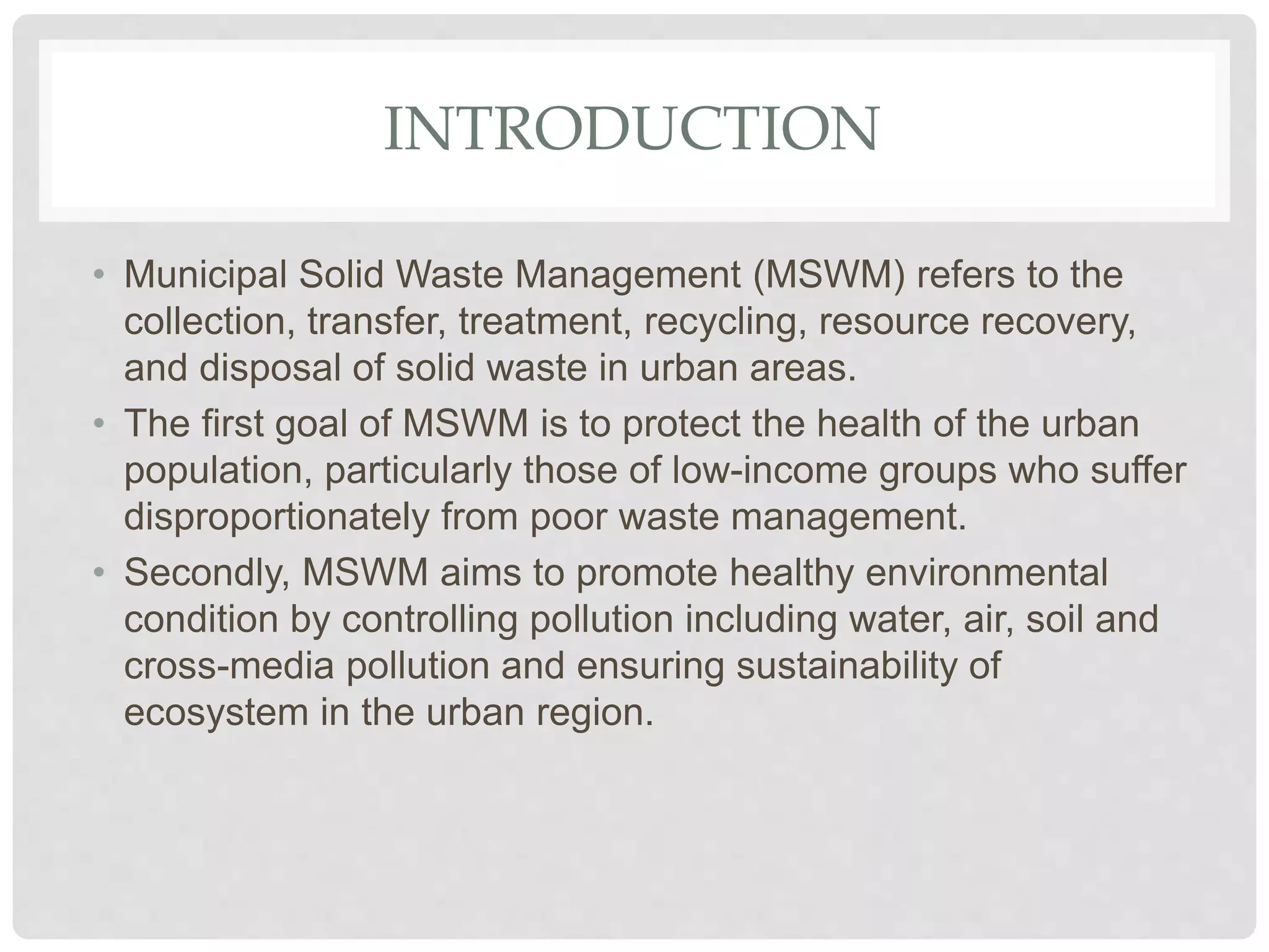 Solid waste management and its effects on economical Growth | PPTX