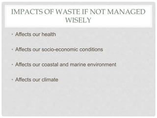 Solid waste management and its effects on economical Growth | PPTX