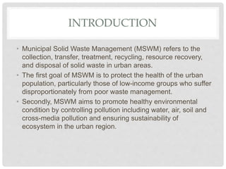 Solid waste management and its effects on economical Growth | PPTX