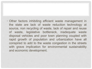 Solid waste management and its effects on economical Growth | PPTX