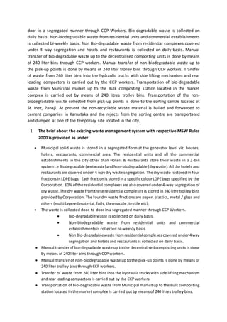 Solid waste management detailed project report | DOCX