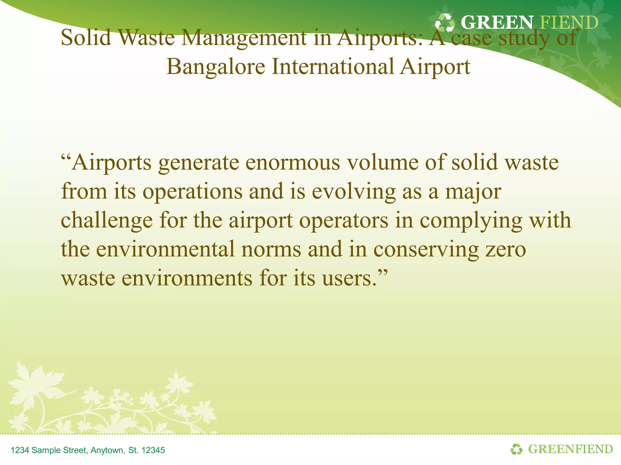 Solid waste management in airports | PPTX