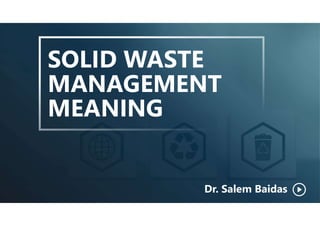 Solid Waste Management Meaning | PDF