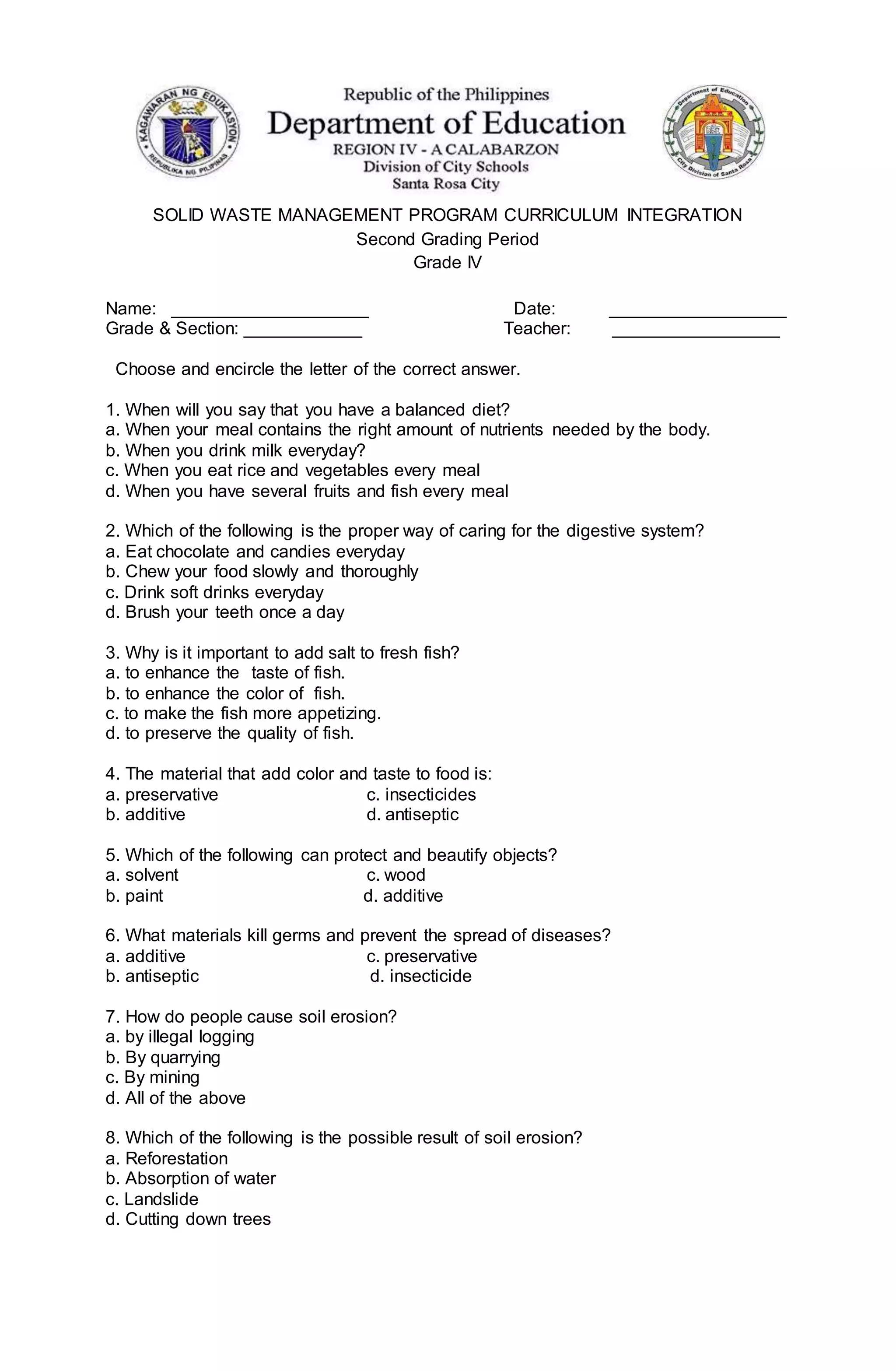 Solid waste management program curriculum integration (2) | DOCX