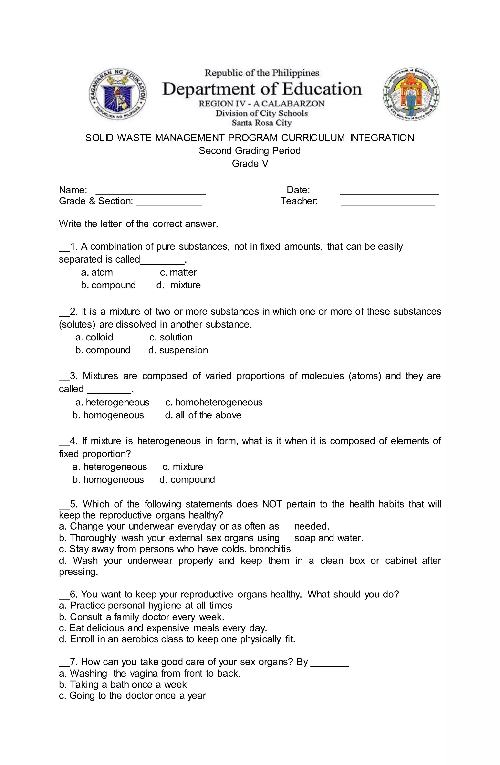 Solid waste management program curriculum integration (2) | DOCX