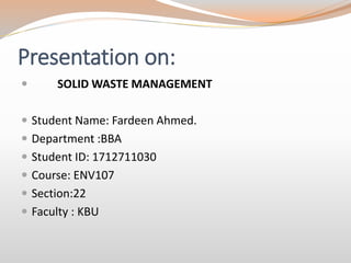 Solid waste management | PPTX