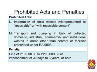 Power Point Prensentation on Solid Waste Mgt Act | PPTX