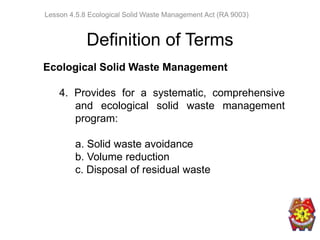 Power Point Prensentation on Solid Waste Mgt Act | PPTX