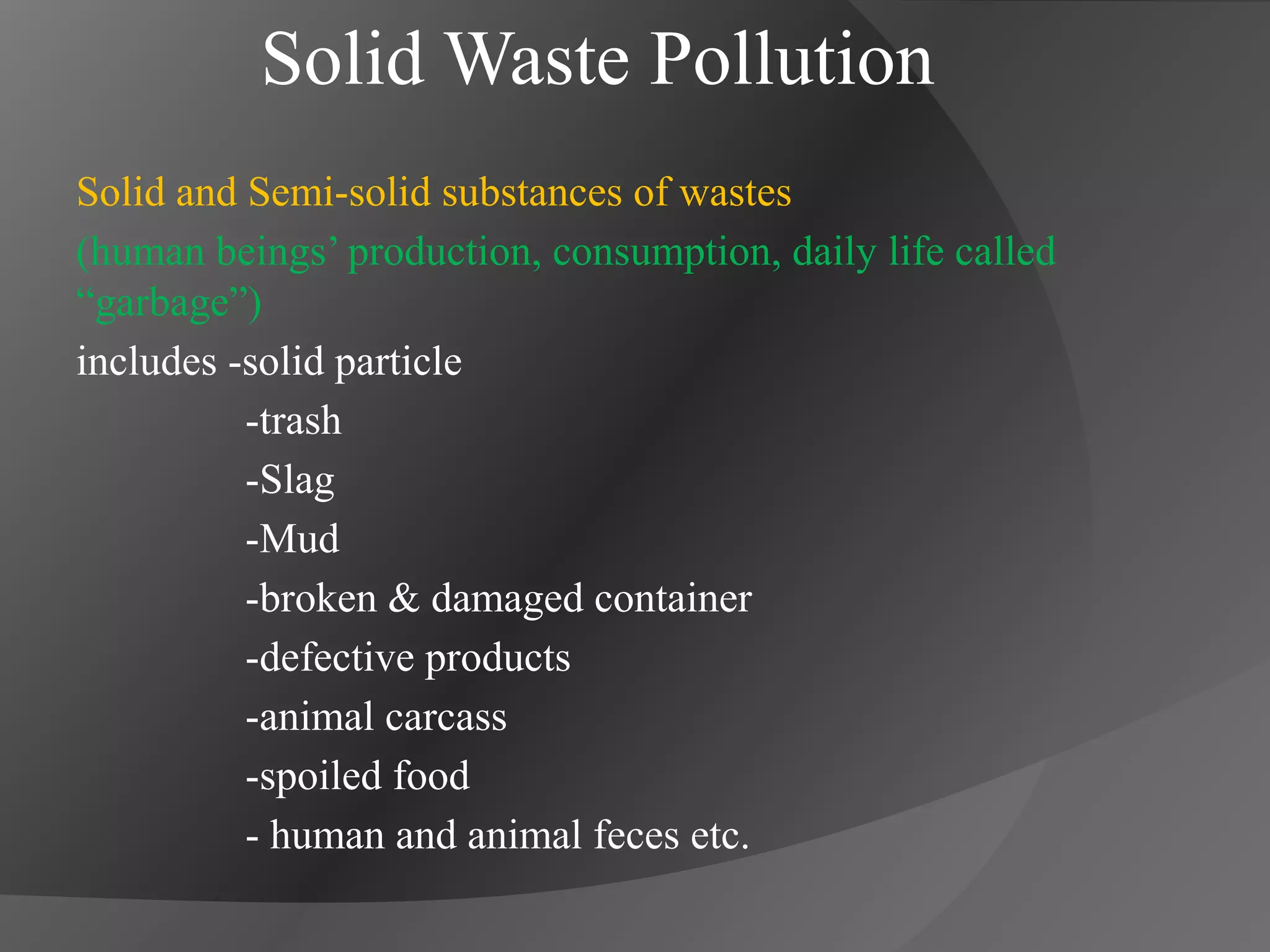 Solid waste pollution | PPT