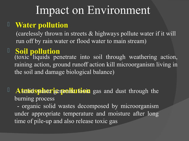 Solid waste pollution | PPT | Indoor Environmental Quality | Home & Garden