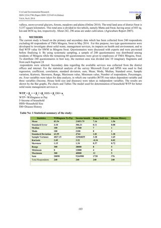 Solid wastes management and its willingness to pay in mingora | PDF ...