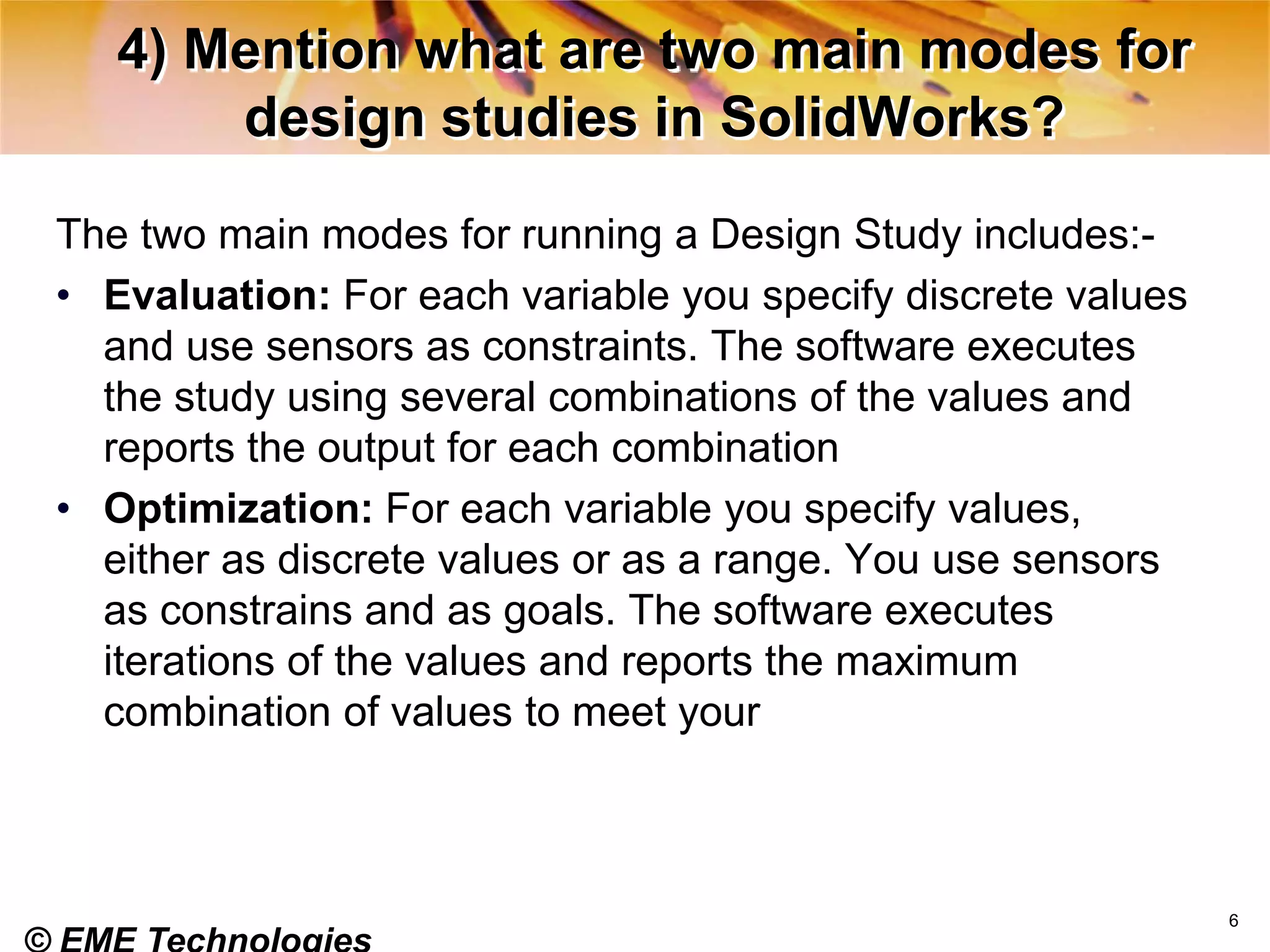 Top 10 Interview Questions for Solidworks | PPTX