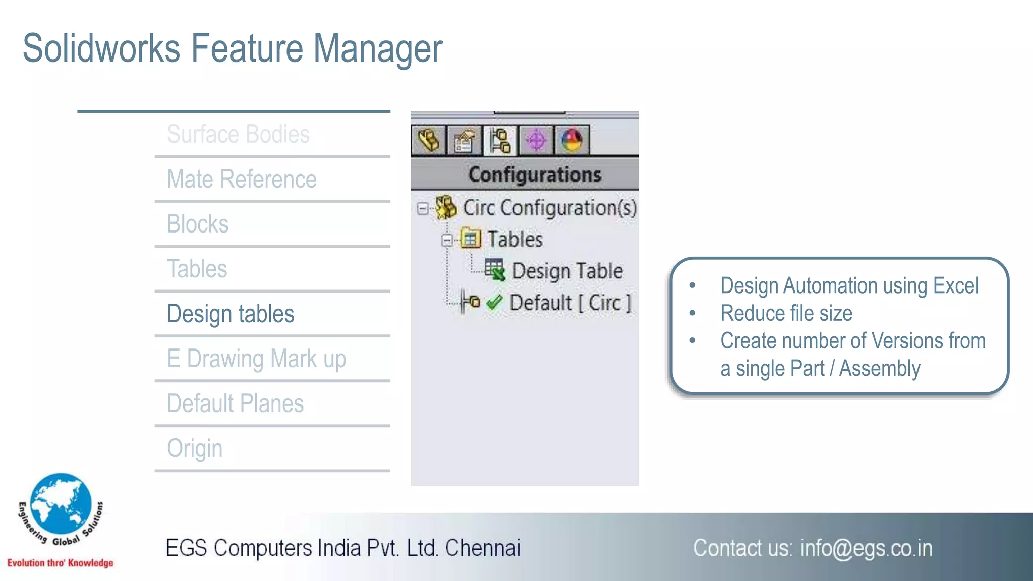 SOLIDWORKS Feature Manager | PPTX | Computing | Technology & Computing