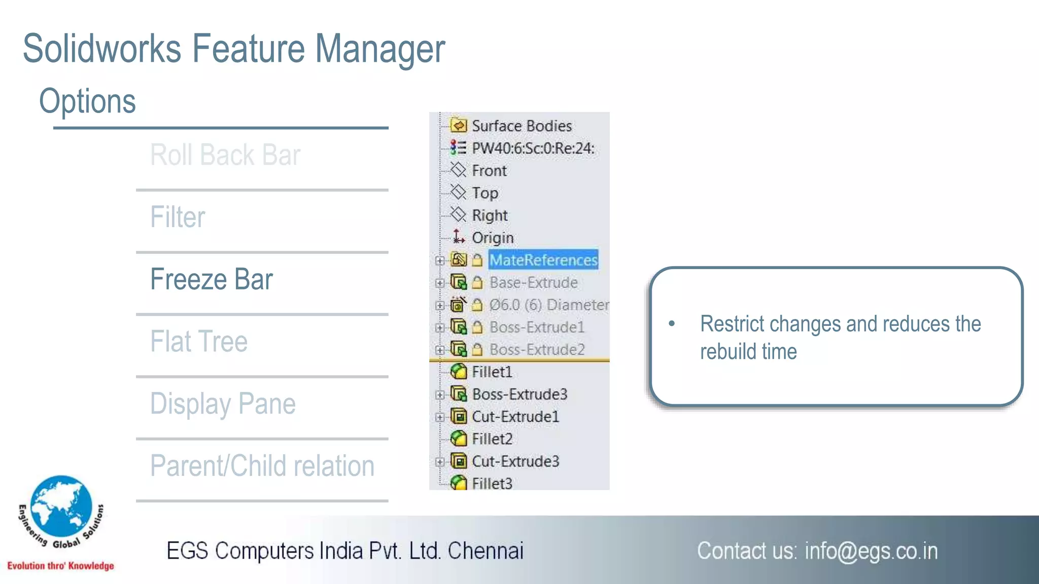 SOLIDWORKS Feature Manager | PPTX | Computing | Technology & Computing
