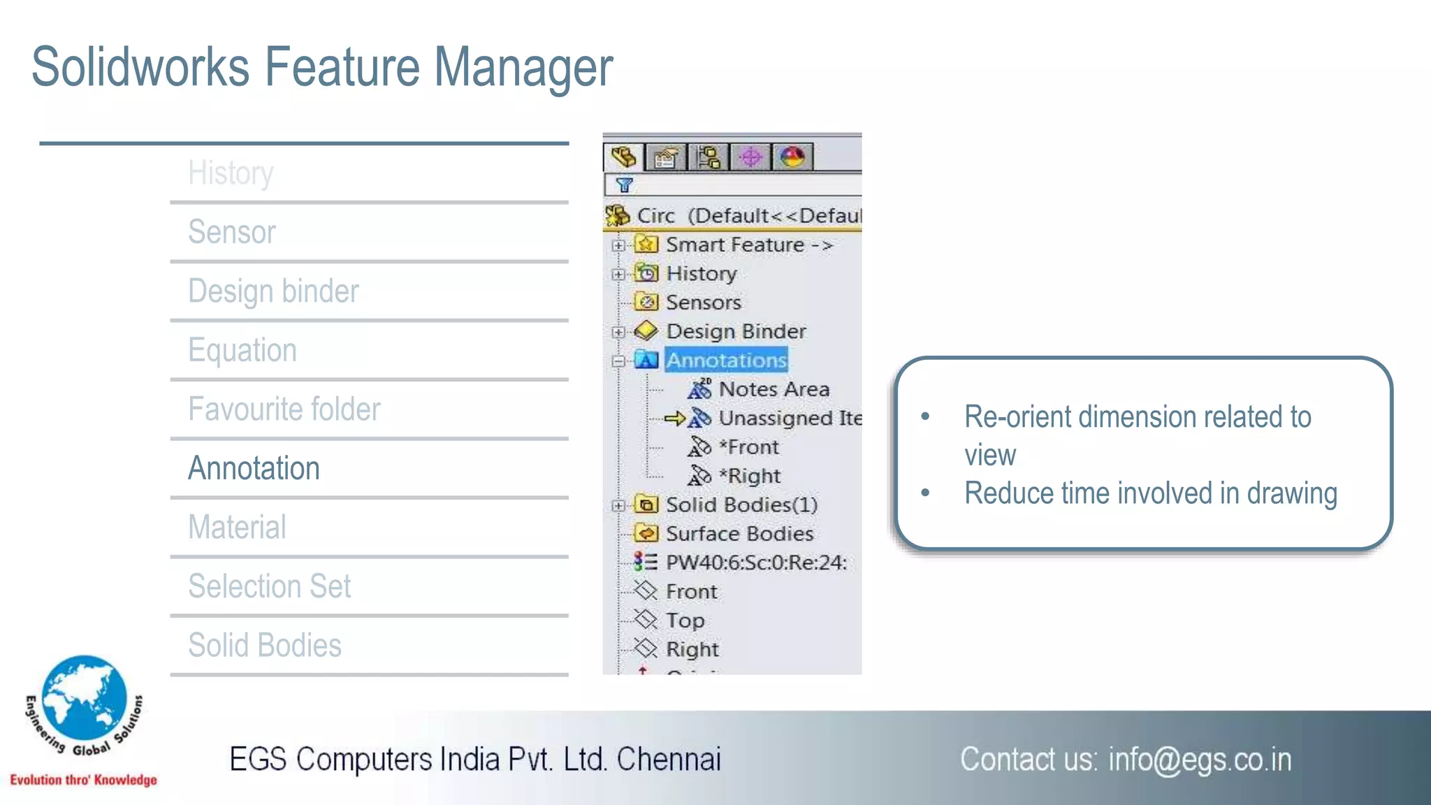 SOLIDWORKS Feature Manager | PPTX | Computing | Technology & Computing