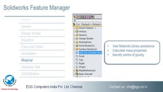 SOLIDWORKS Feature Manager | PPTX | Computing | Technology & Computing