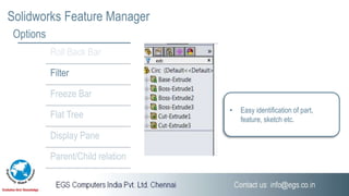 SOLIDWORKS Feature Manager | PPTX | Computing | Technology & Computing