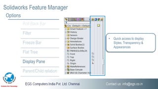SOLIDWORKS Feature Manager | PPTX | Computing | Technology & Computing
