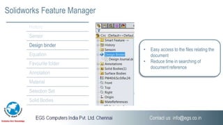 SOLIDWORKS Feature Manager | PPTX | Computing | Technology & Computing
