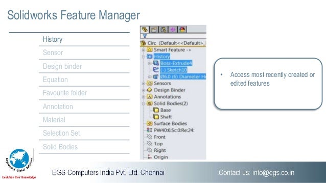 SOLIDWORKS Feature Manager