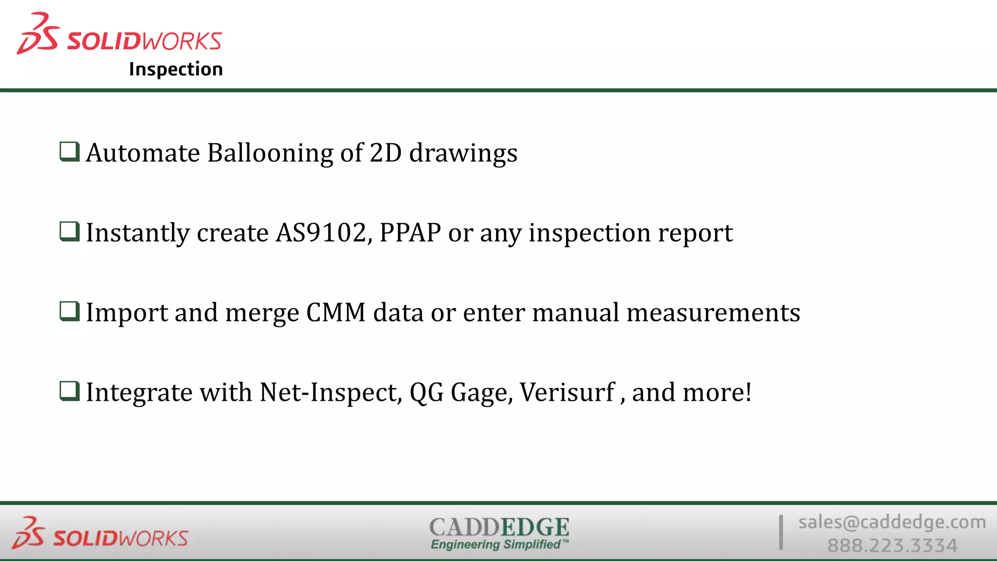 SOLIDWORKS 2015 Inspection | PPTX