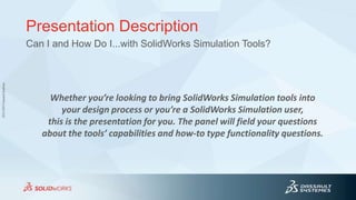 SolidWorks Simulation - How Can I... and How Do I... with SolidWorks ...