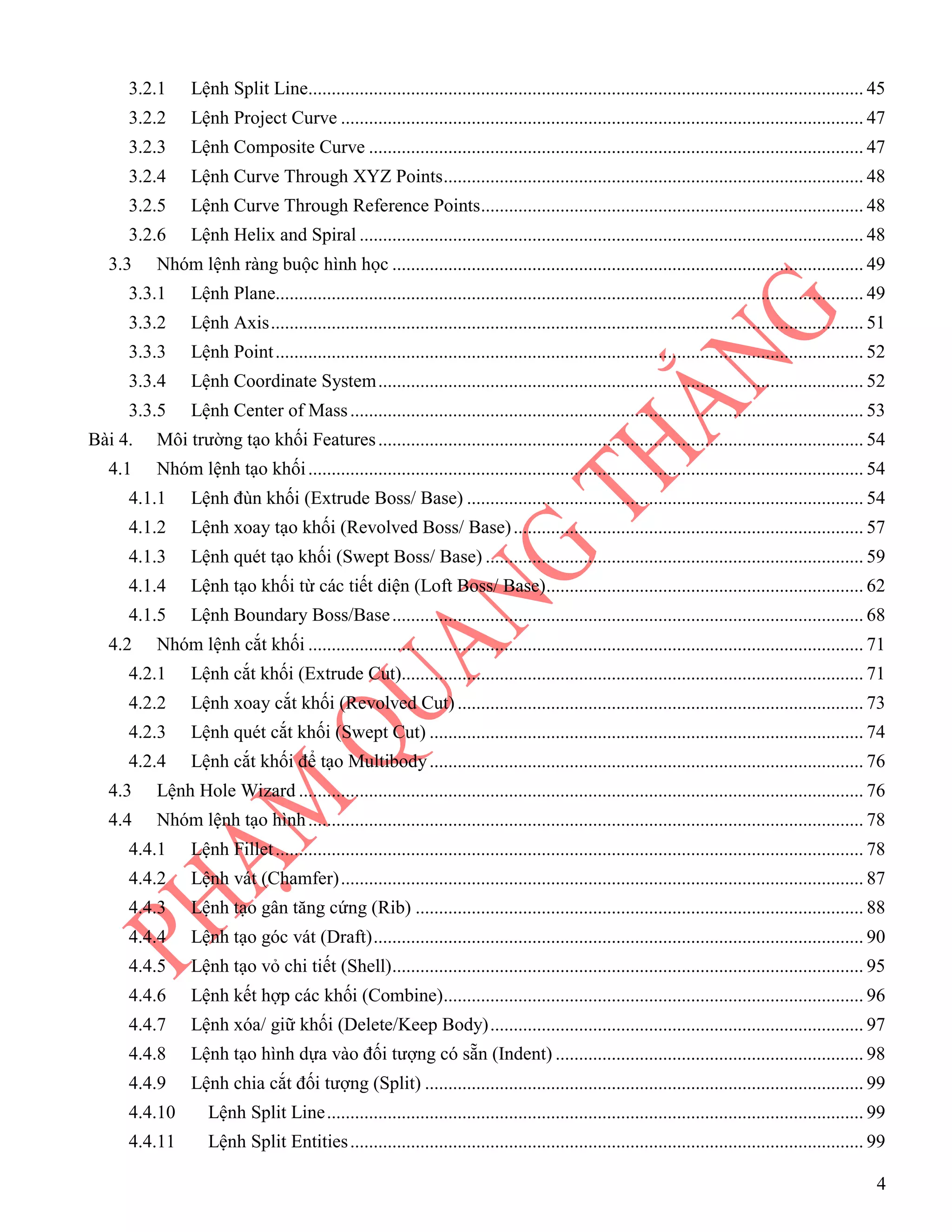 BÀI GIẢNG SOLIDWORKS cơ bản đến nâng cao | PDF