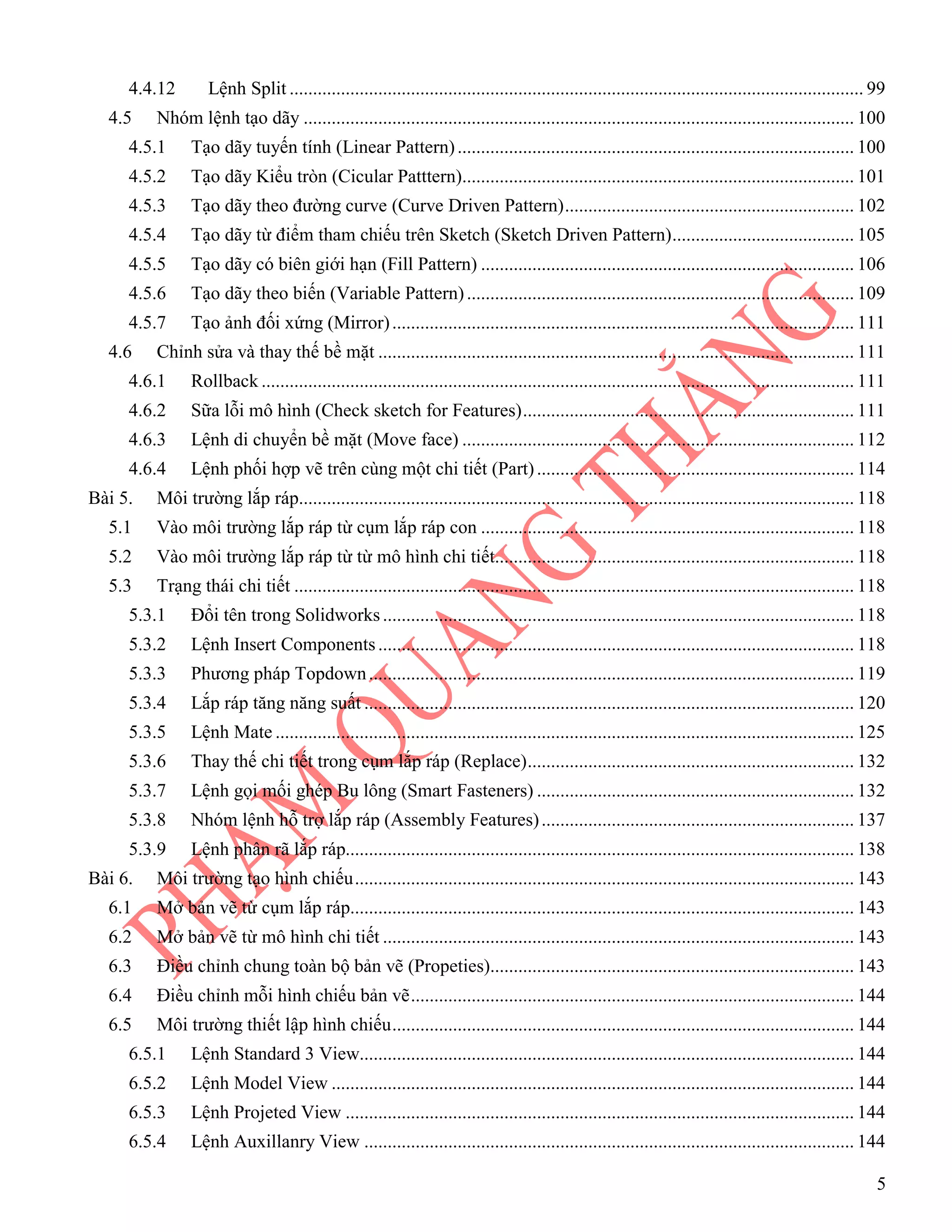 BÀI GIẢNG SOLIDWORKS cơ bản đến nâng cao | PDF