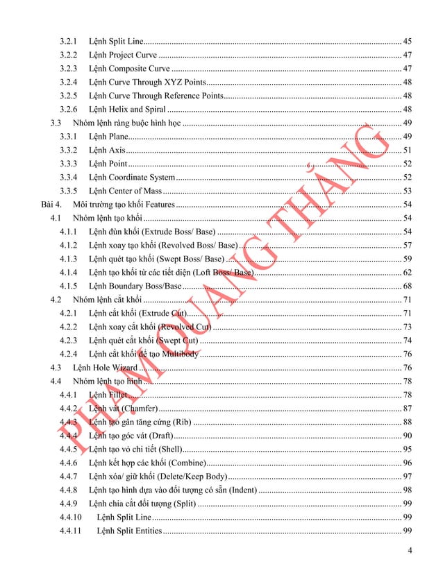 BÀI GIẢNG SOLIDWORKS cơ bản đến nâng cao | PDF