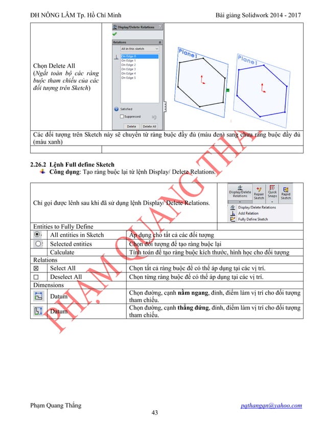 BÀI GIẢNG SOLIDWORKS cơ bản đến nâng cao | PDF