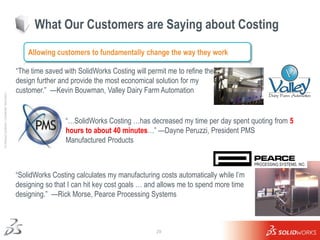 Solid works costing overview and details-10-13-2011a | PPT