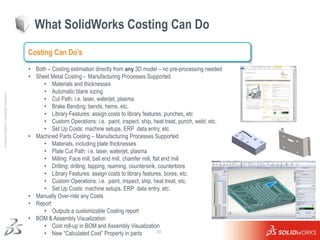 Solid works costing overview and details-10-13-2011a | PPT