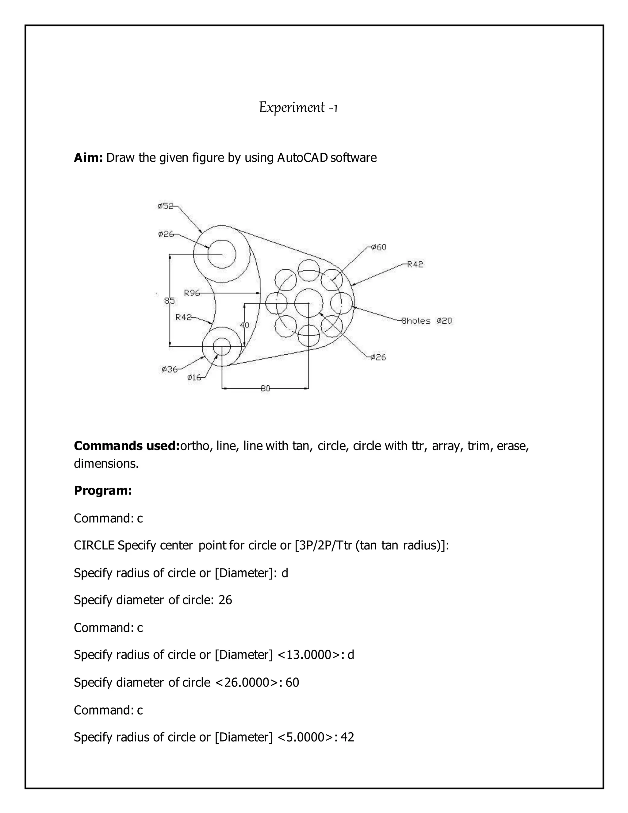 Solid works lab manual including auto cad | DOCX