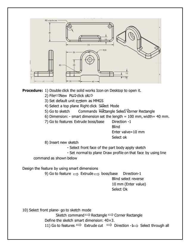 Solid works lab manual including auto cad | DOCX | 3-D Graphics | Computer Software and Applications