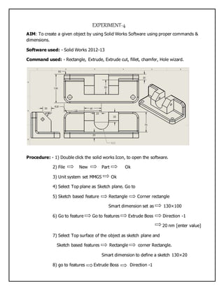 Solid works lab manual including auto cad | DOCX | 3-D Graphics ...