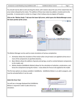 Solid works motion_tutorial_2010 | PDF | Computer Animation | Computer Software and Applications
