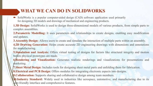 Solidworks Presentation | PPTX