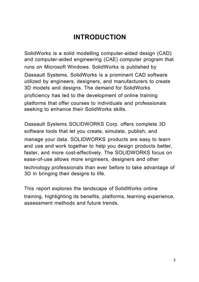 SolidWorks report.pptx | Computing | Technology & Computing