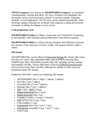 Solidworks software | DOCX | 3-D Graphics | Computer Software and ...