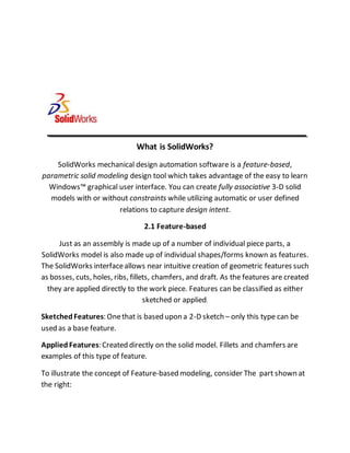 Solidworks software | DOCX | 3-D Graphics | Computer Software and Applications