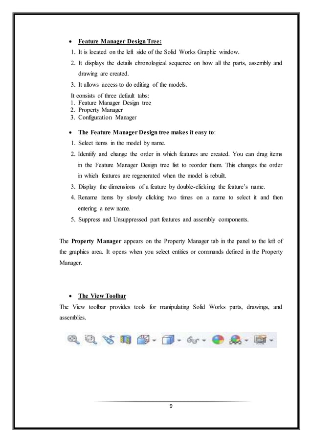 Solidworks training report | DOCX | Graphics Software | Computer Software and Applications